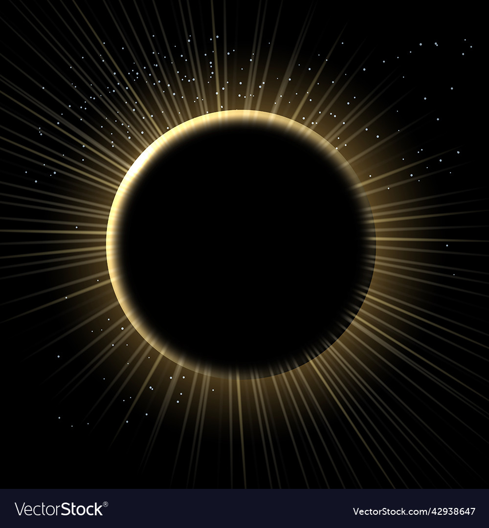 Full eclipse of sun Royalty Free Vector Image - VectorStock