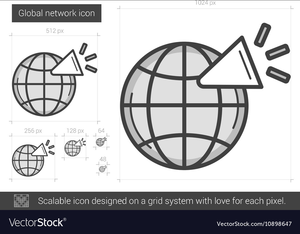 Global network line icon Royalty Free Vector Image Global network line icon Royalty Free Vector Image