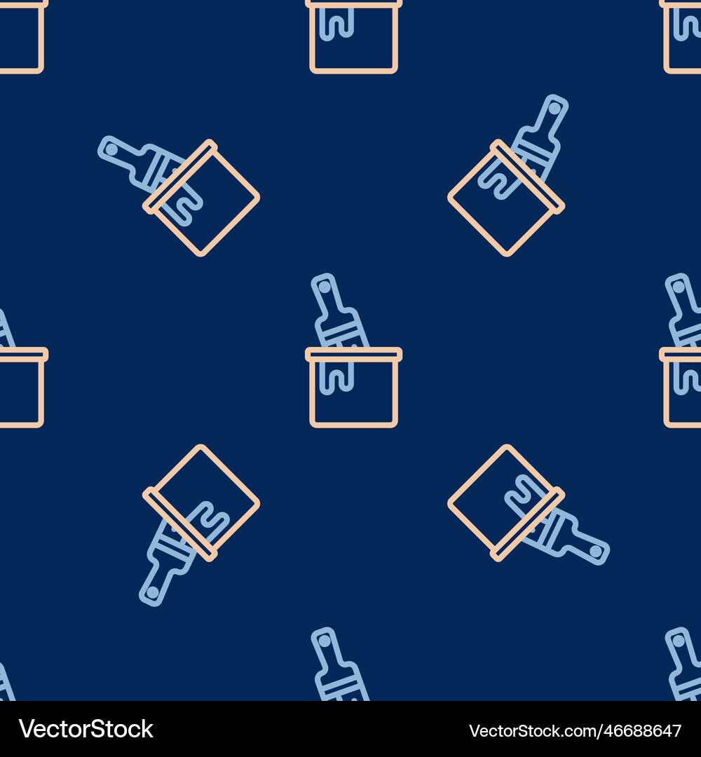 Line paint bucket with brush icon isolated Vector Image