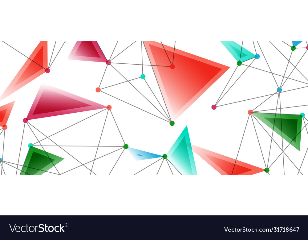 Line points connections triangular technology Vector Image