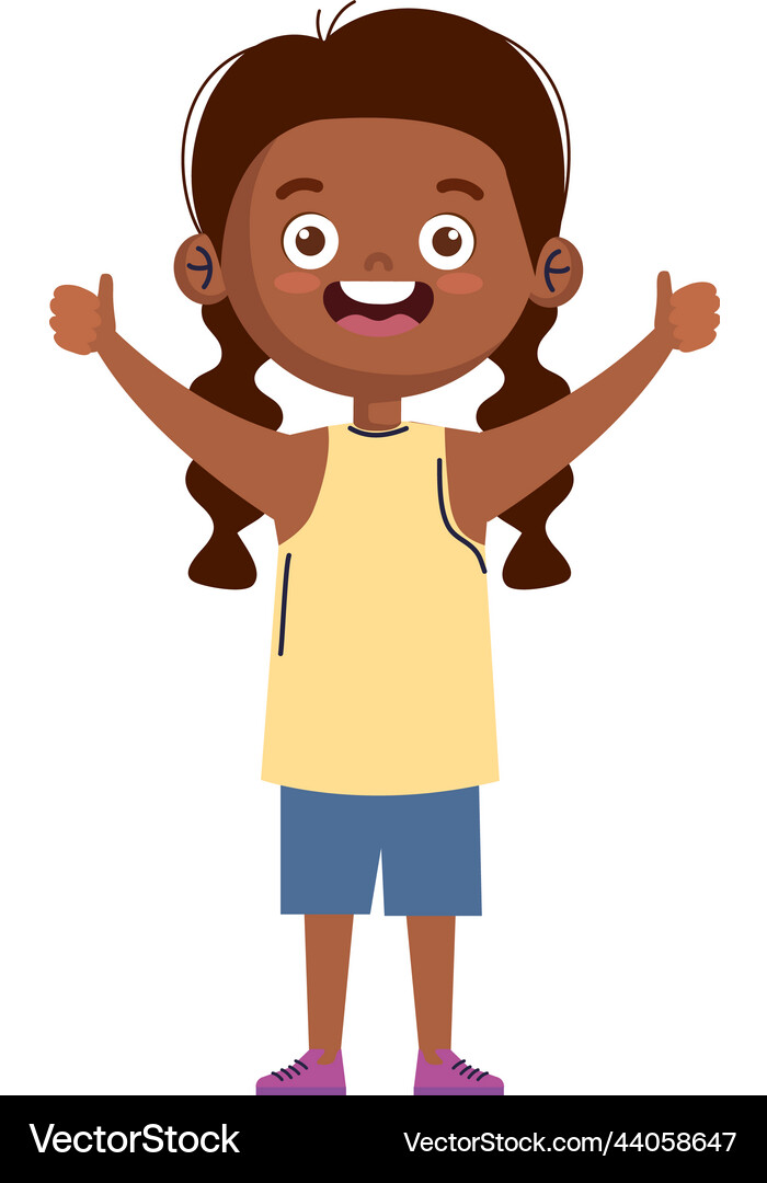 Little afro girl kid Royalty Free Vector Image