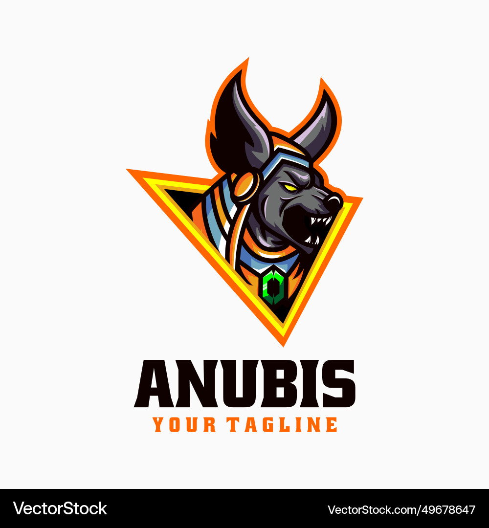 Logo anubis e- sports and style Royalty Free Vector Image