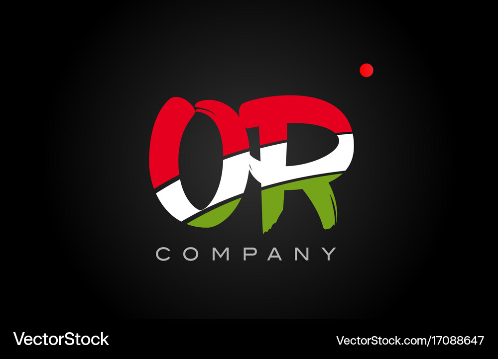O r alphabet letter logo combination icon Vector Image