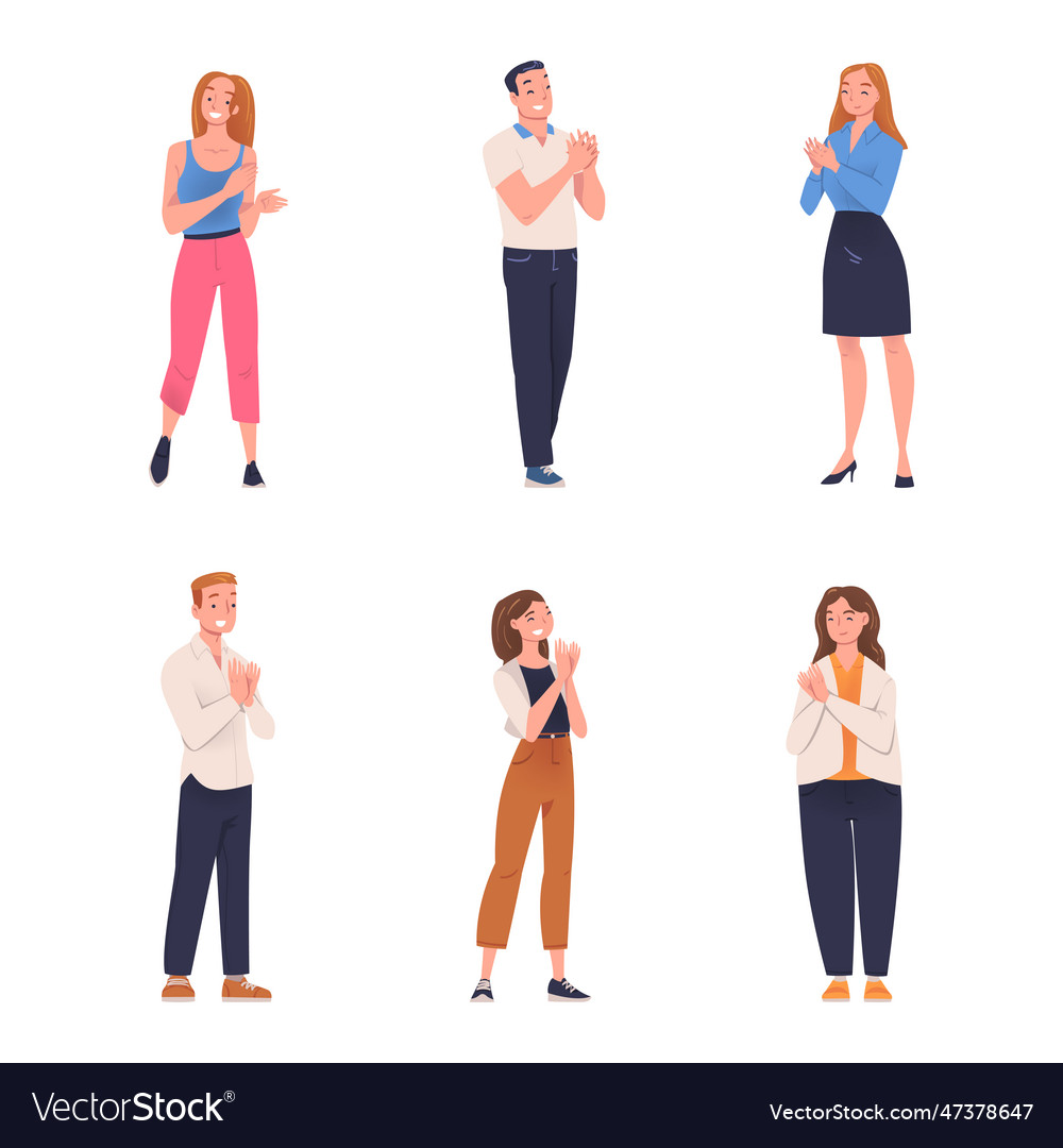 People character standing and clapping their hands