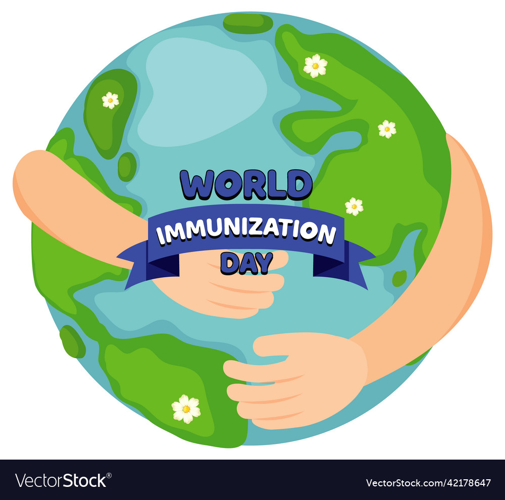 Poster design for world immunization day Vector Image
