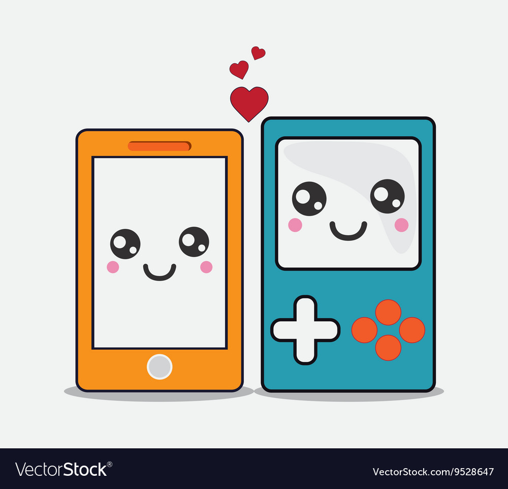 Smartphone cartoon icon kawaii and technology Vector Image