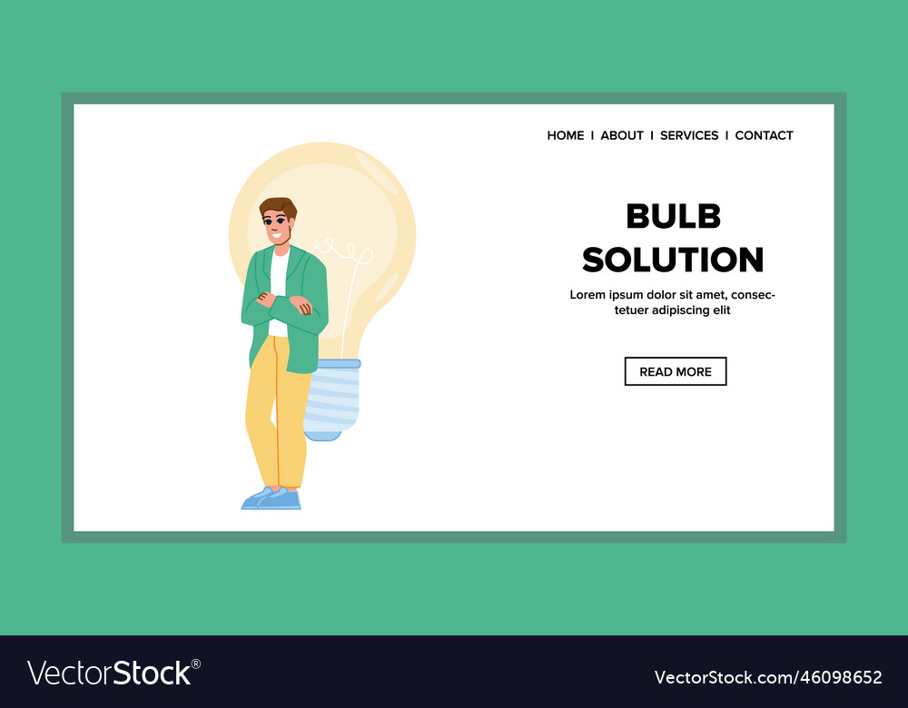 Bulb solution Royalty Free Vector Image - VectorStock