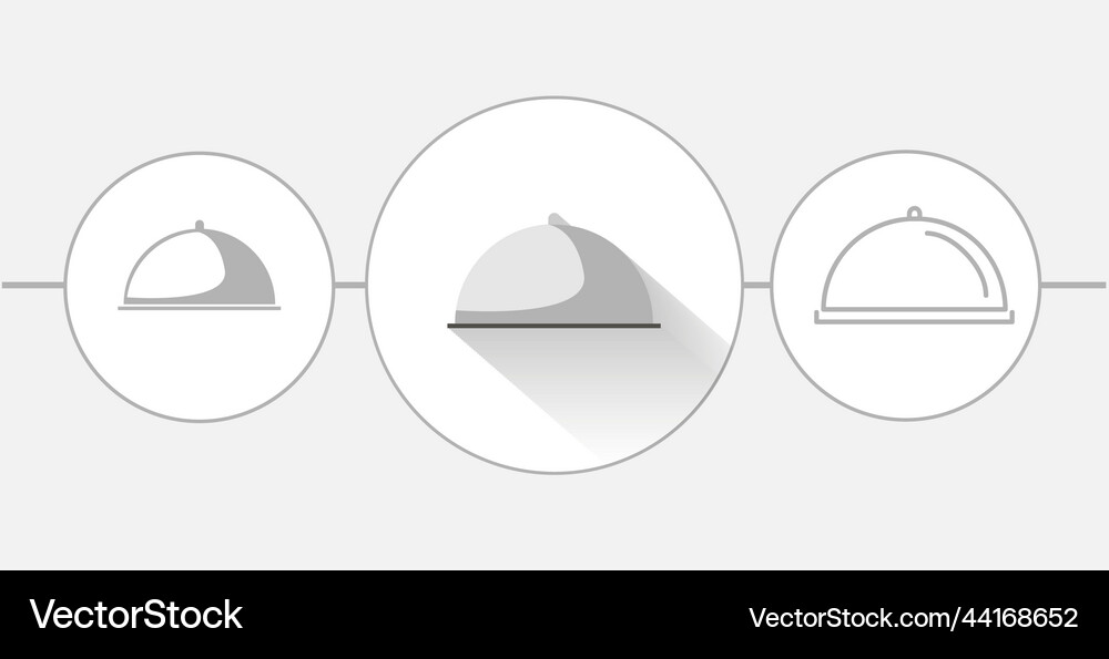 Chef platter food isolated flat restoran Vector Image