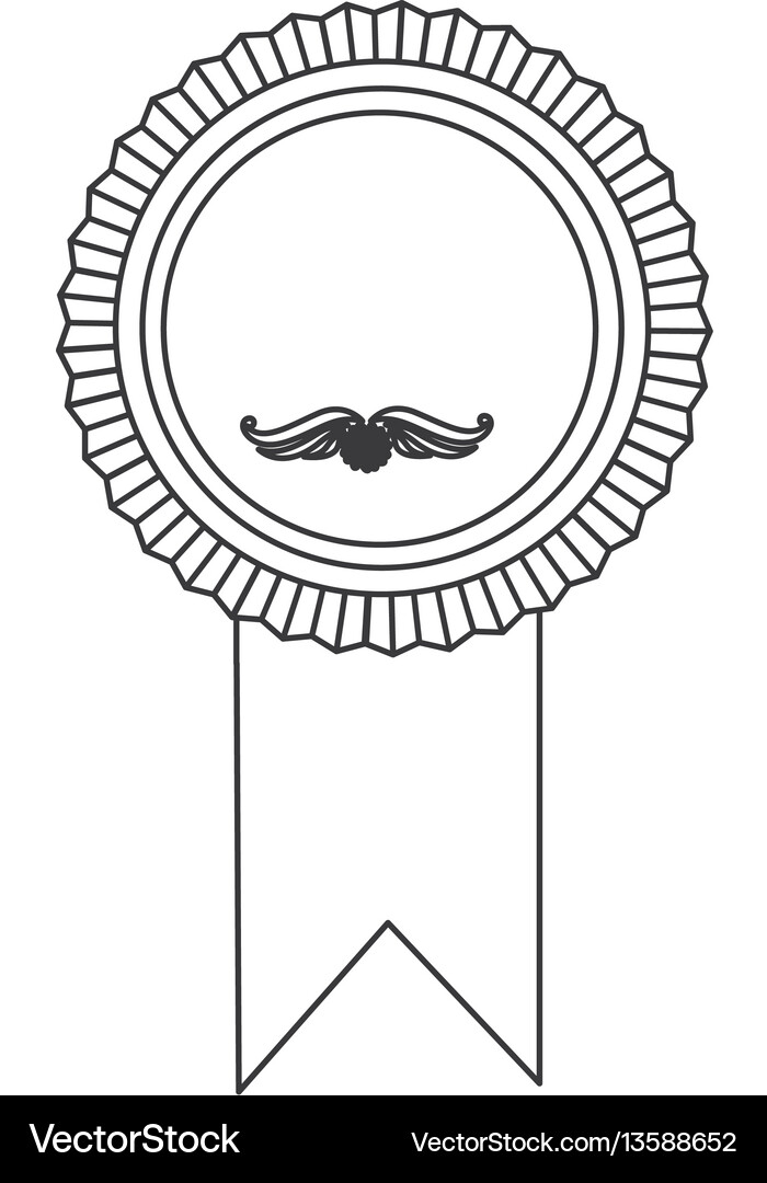 Figure emblem with ribbon icon Royalty Free Vector Image
