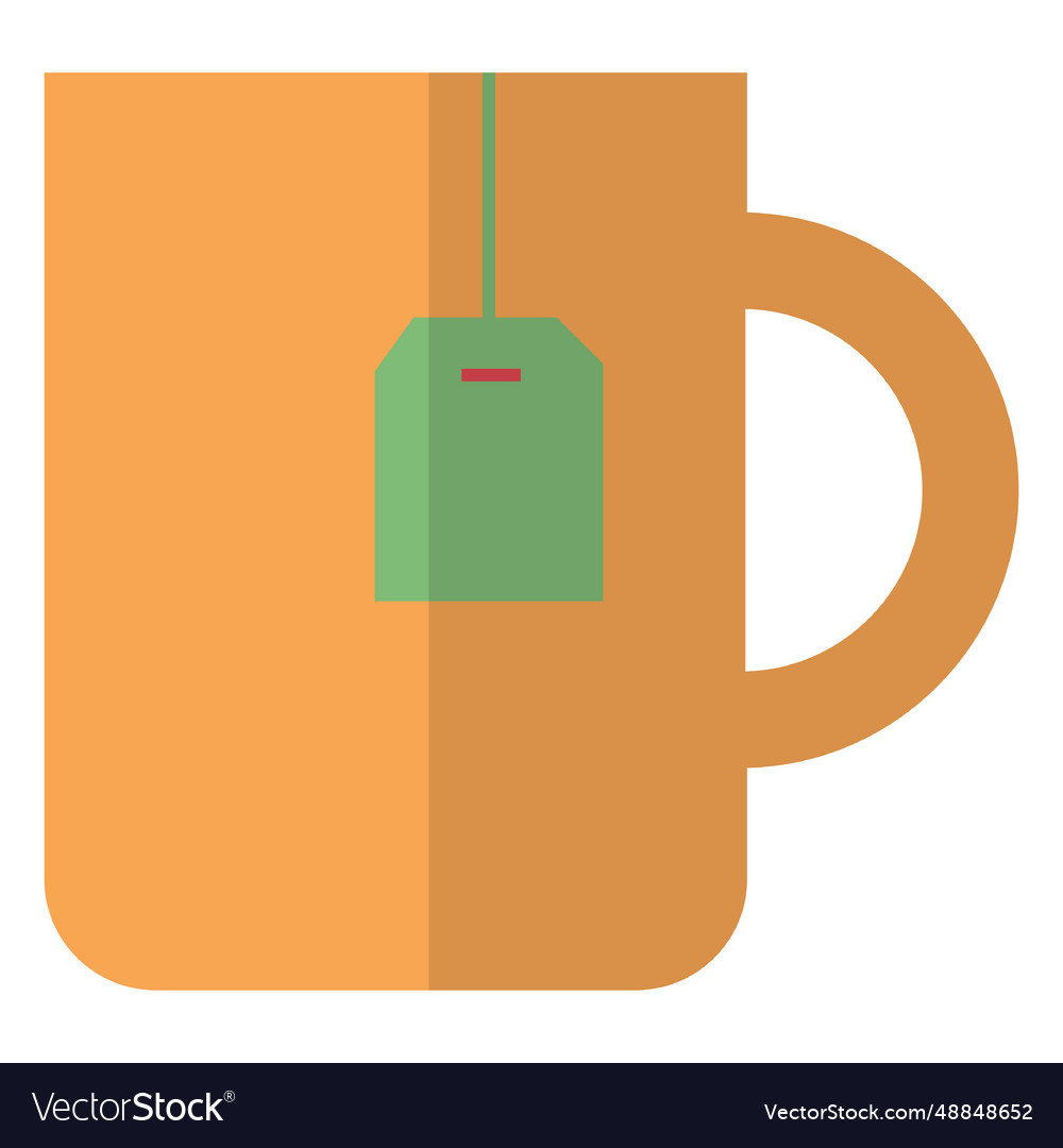 Flat tea cup icon Royalty Free Vector Image - VectorStock