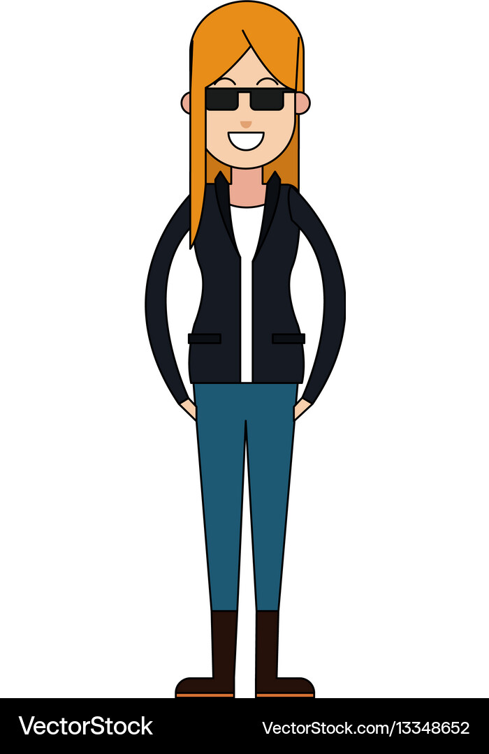 Happy young woman icon image Royalty Free Vector Image