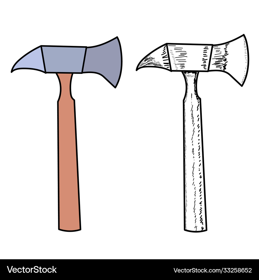 On a white background construction ax tool Vector Image