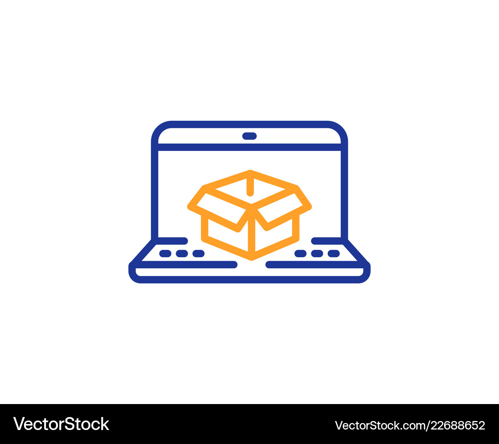 Online delivery line icon parcel tracking sign Vector Image