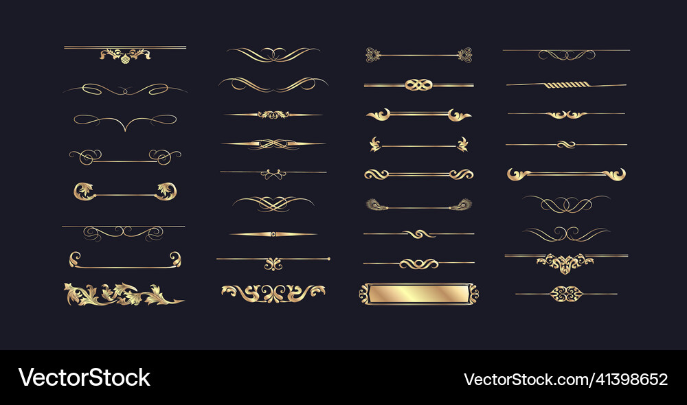 Ornamental borders and flourish corners royal Vector Image