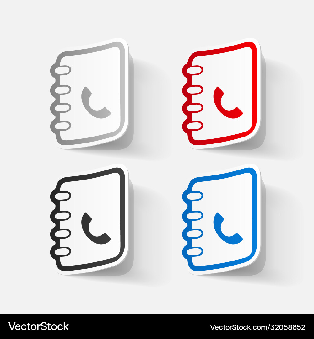 Paper clipped sticker telephone directory Vector Image