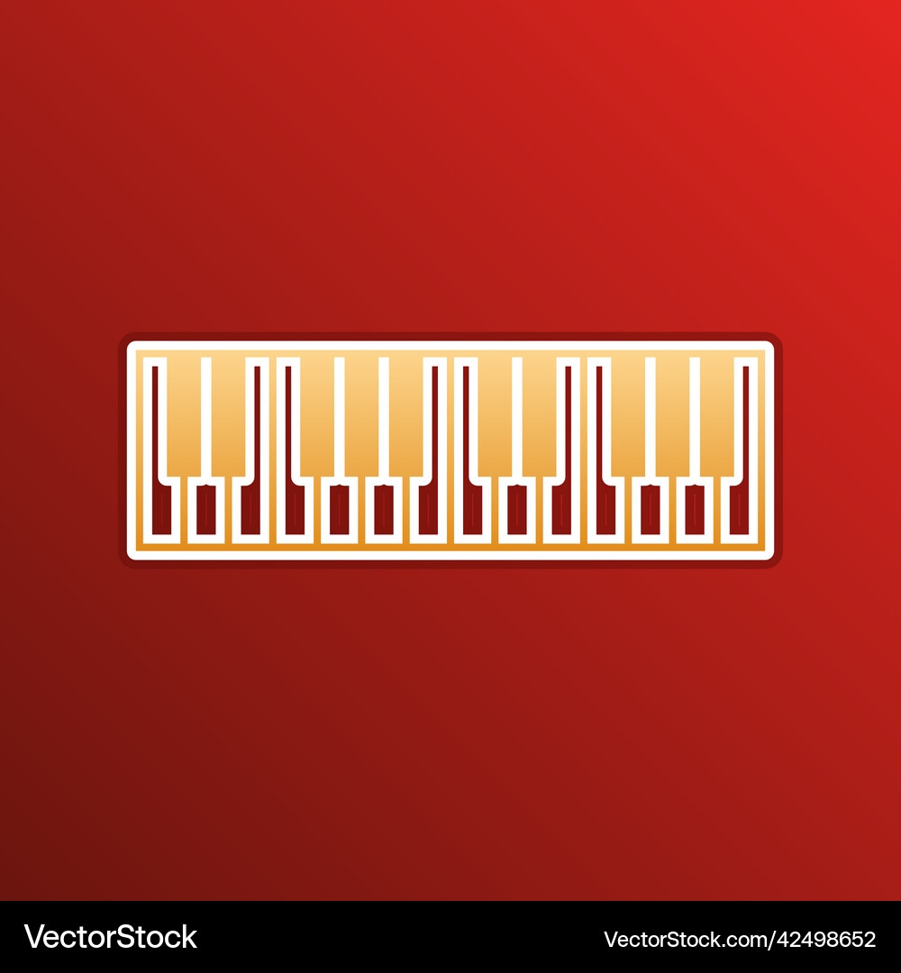 Piano keyboard sign golden gradient icon Vector Image