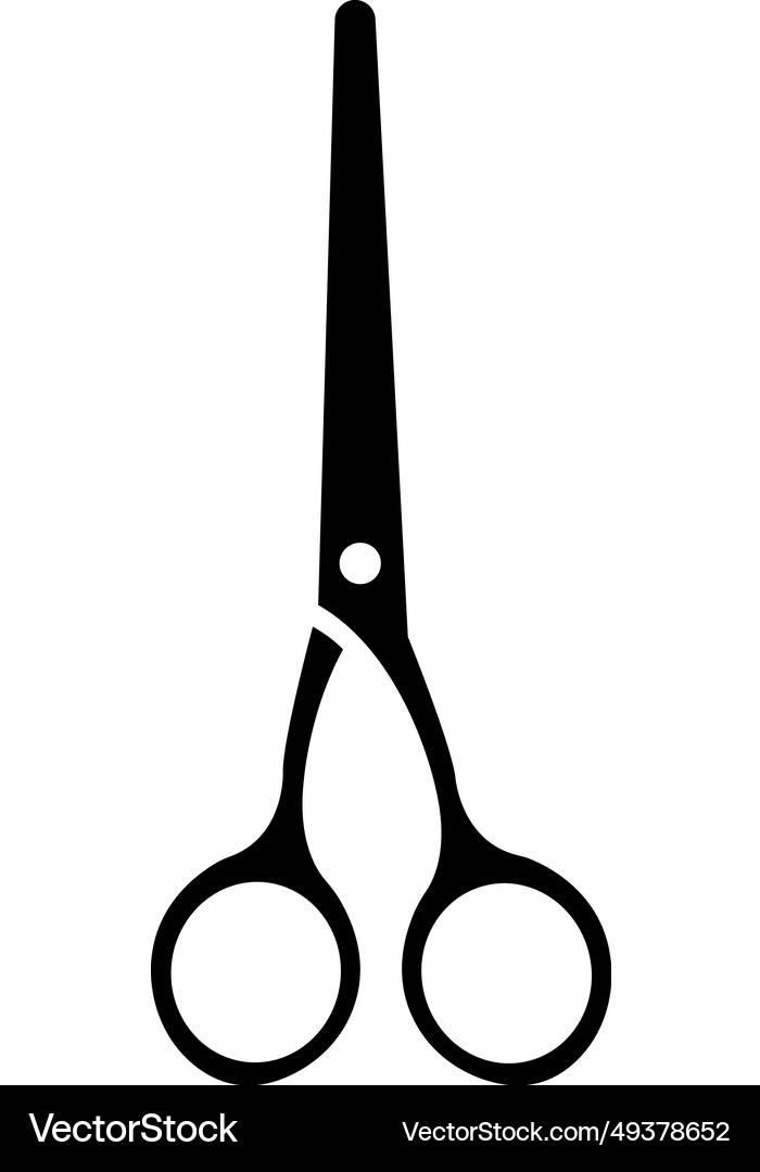 Scissor sign flat icon style scissors black Vector Image