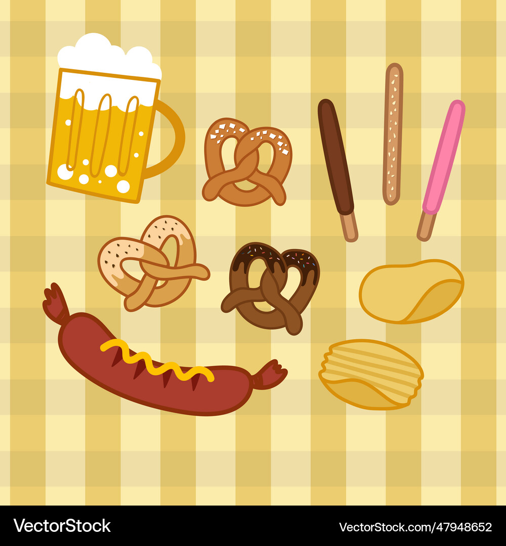 Set of beer and snack Royalty Free Vector Image