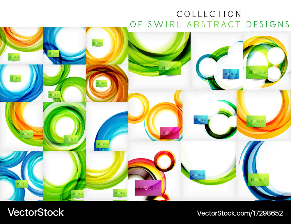 Set of bright color wave templates Royalty Free Vector Image