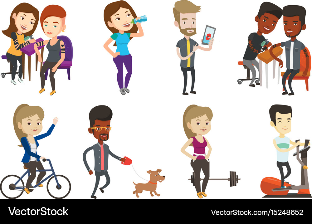 Set of sport characters Royalty Free Vector Image
