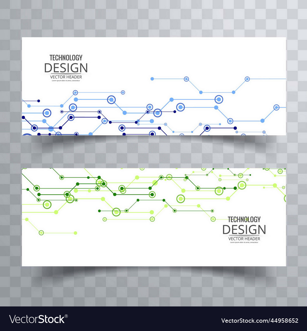 Technology banners blue green design Royalty Free Vector