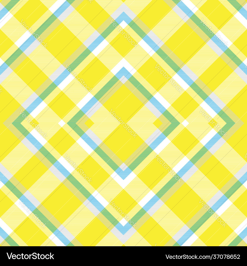 Yellow argyle plaid tartan textured seamless Vector Image