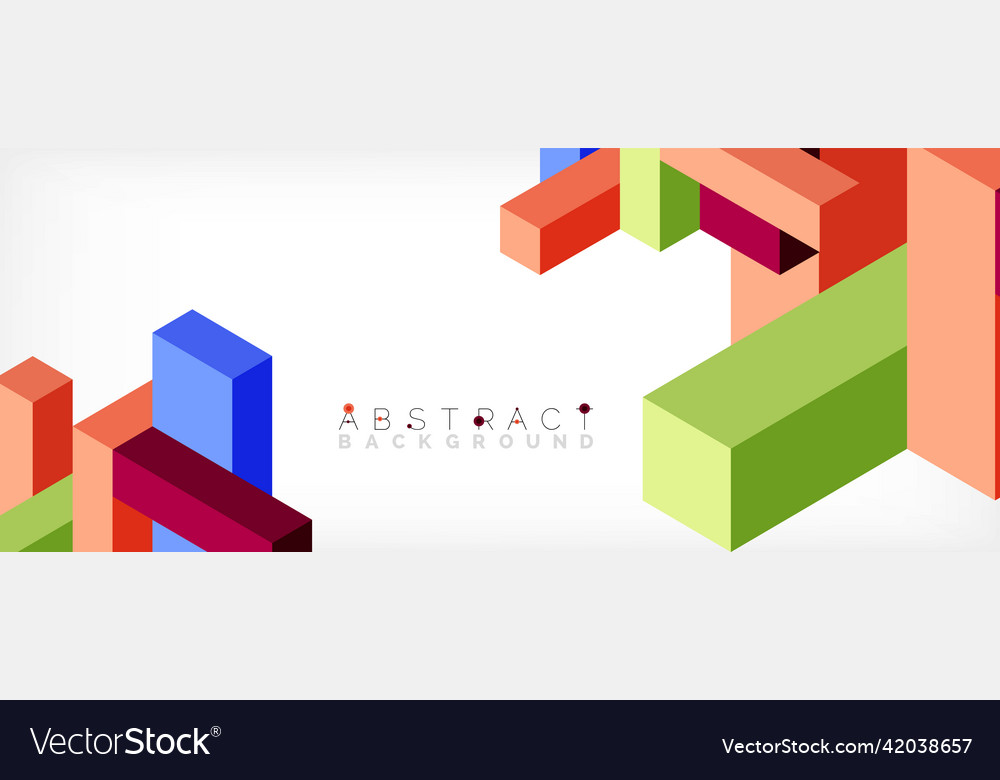 Abstract background 3d cubes cubic elements Vector Image
