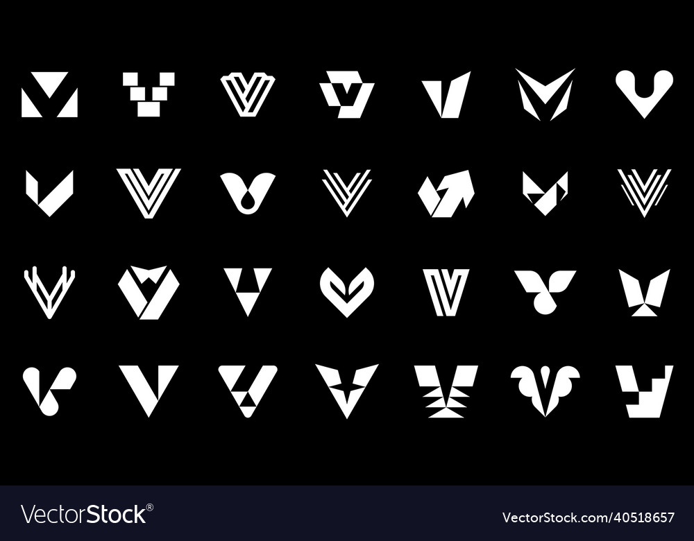 Black Letter V Logos V + M Company Logo