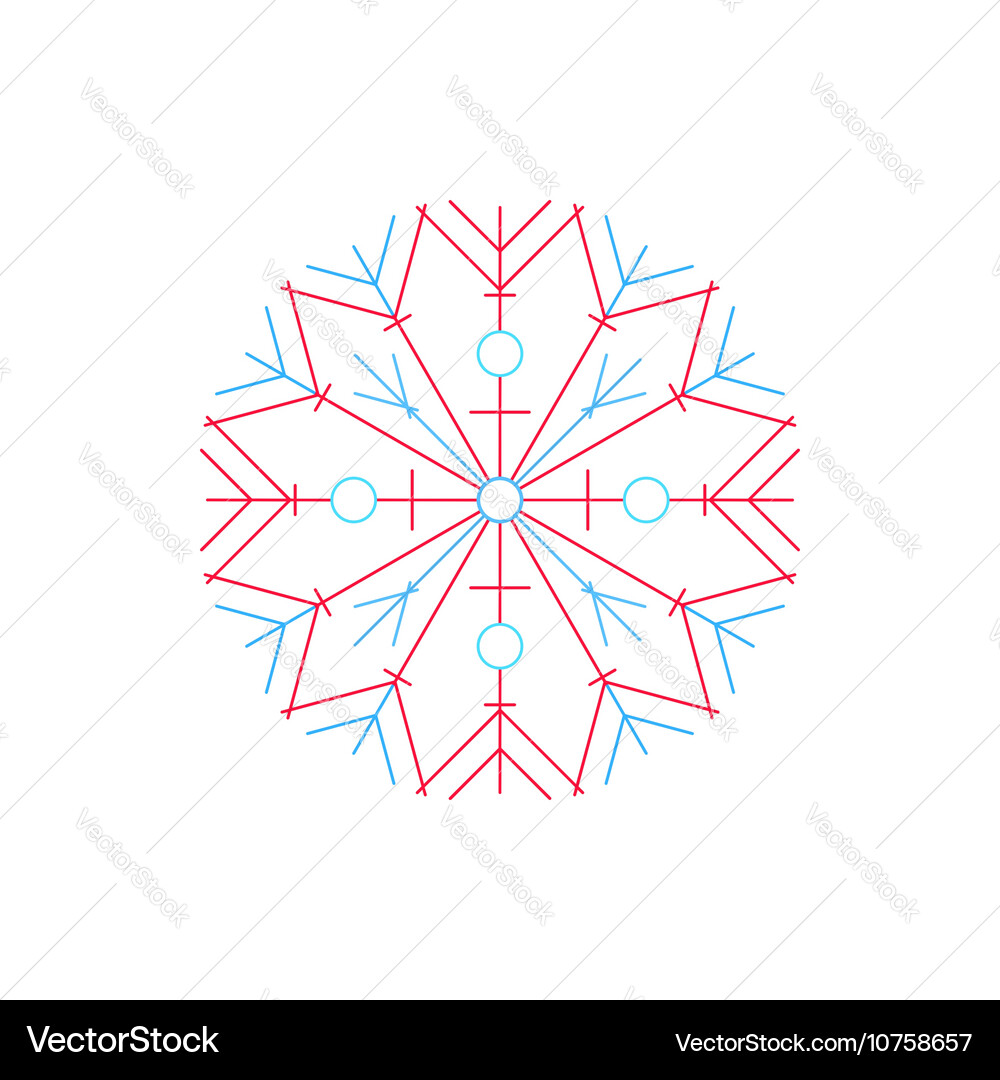 Bright snowflake isolated on white Royalty Free Vector Image