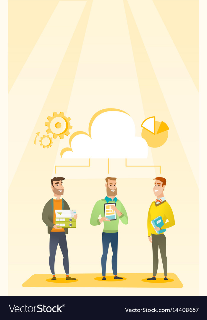 Businessmen and cloud computing technologies Vector Image