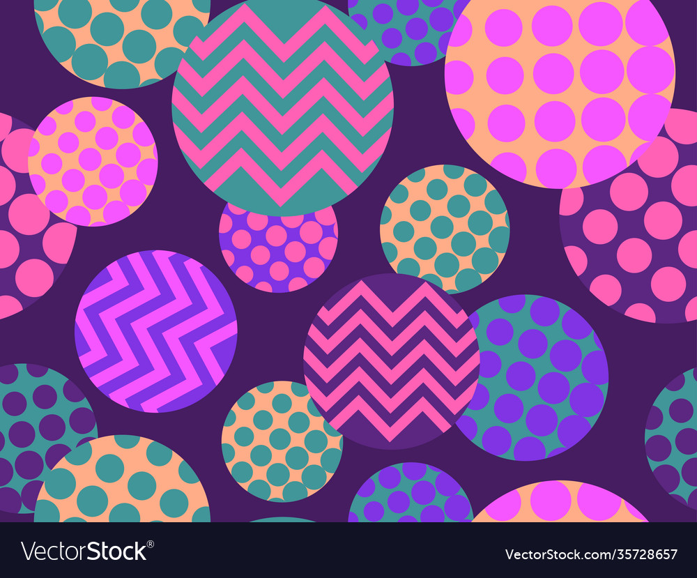 Circles with geometric pattern seamless Royalty Free Vector