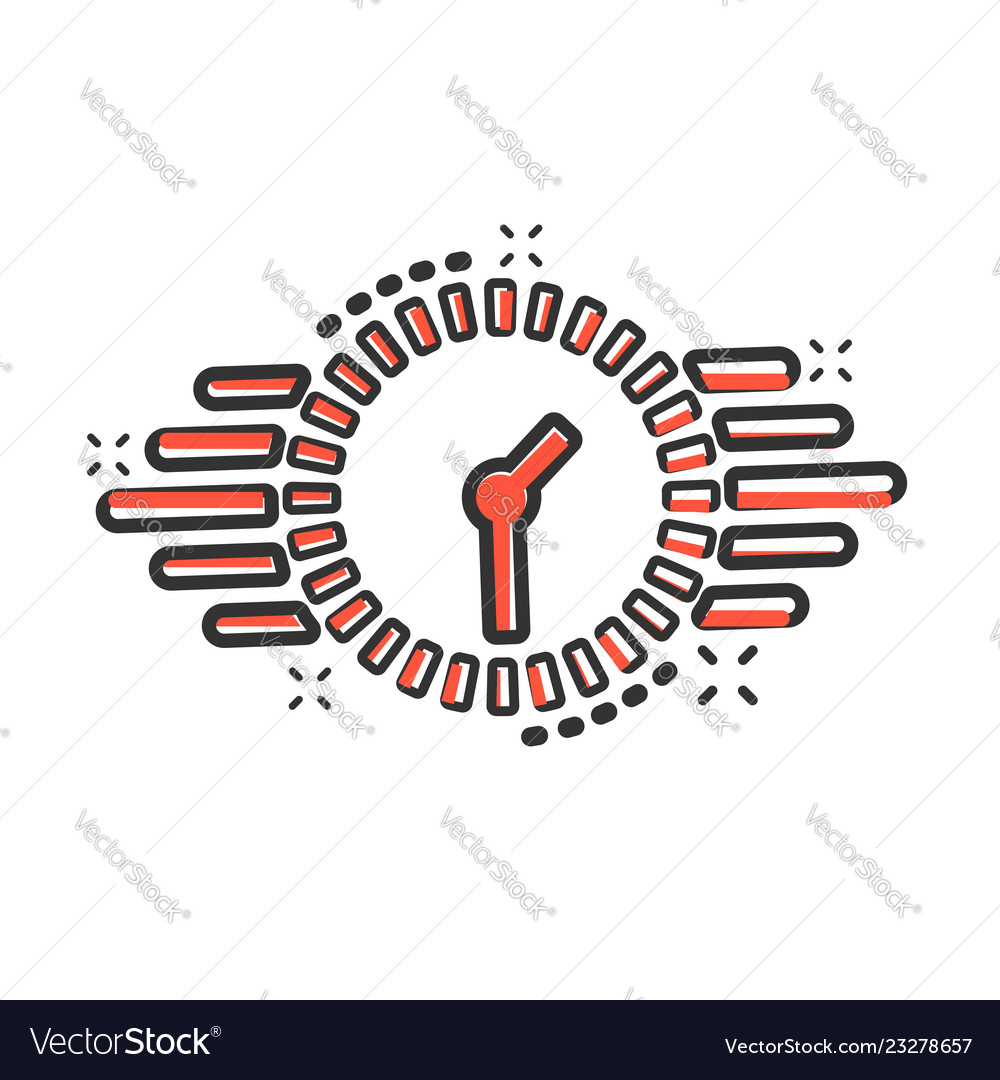 Clock countdown icon in comic style time Vector Image