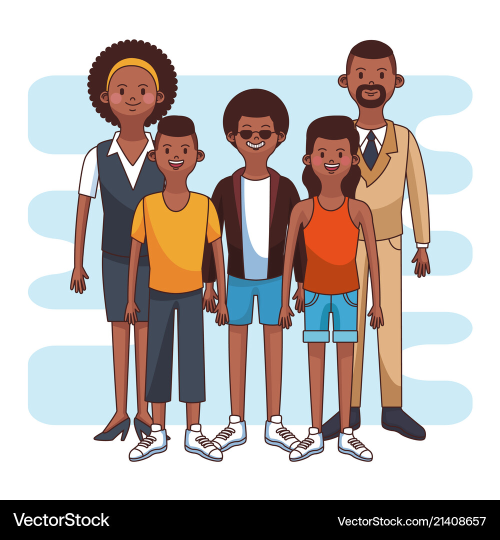 Cute family cartoon Royalty Free Vector Image - VectorStock