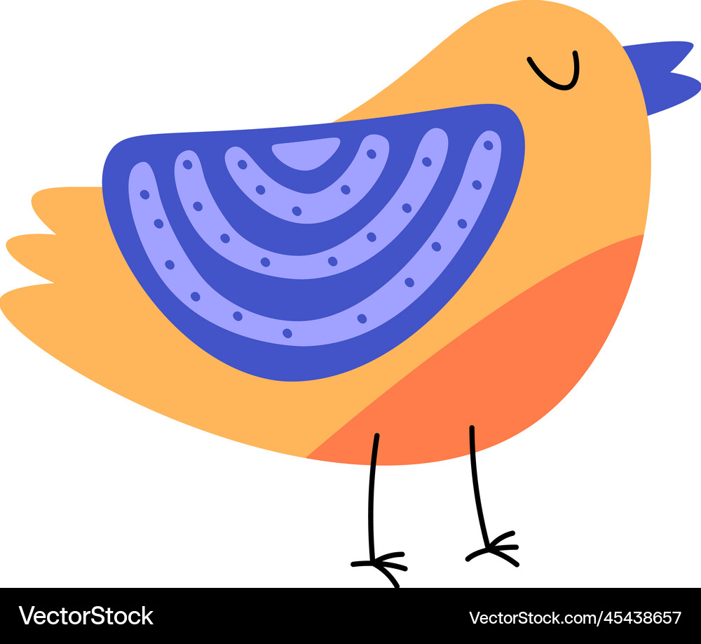 Cute hand drawn abstract bird with colorful Vector Image