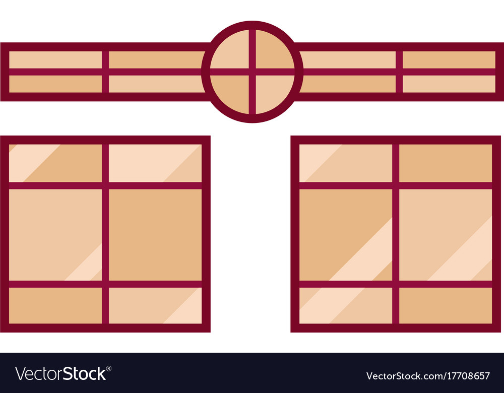 House windows elements flat style glass frames Vector Image