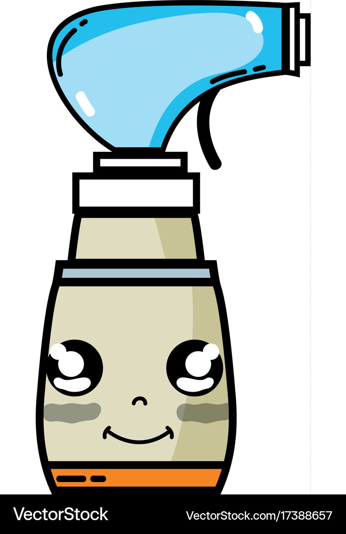 Kawaii cute happy spray bottle Royalty Free Vector Image