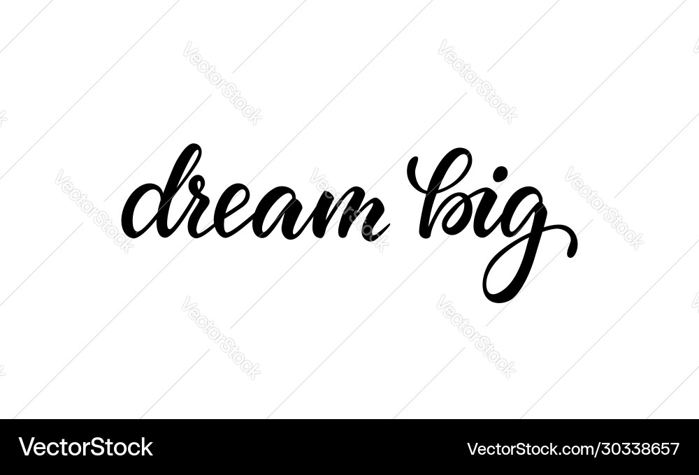Lettering poster dream big inspirational Vector Image