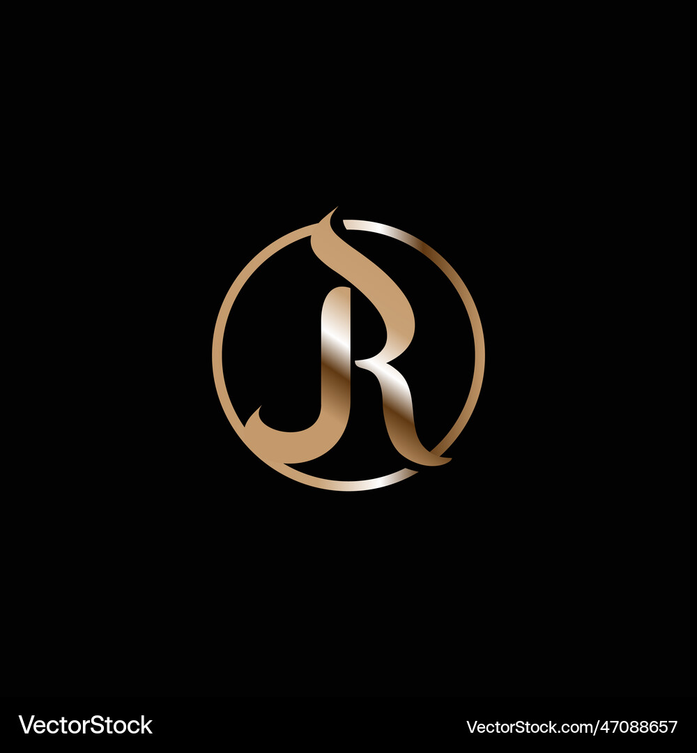 Luxury golden monogram style letter initial jr Vector Image