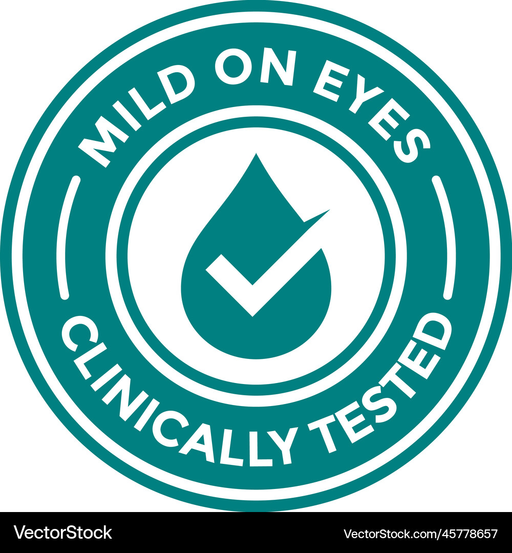 Mild on eyes clinically tested badge this design Vector Image