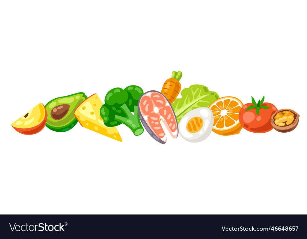Of healthy eating and diet meal Royalty Free Vector Image