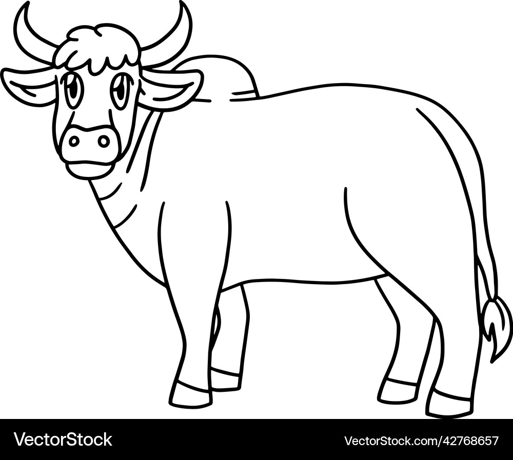 Ox coloring page isolated for kids Royalty Free Vector Image