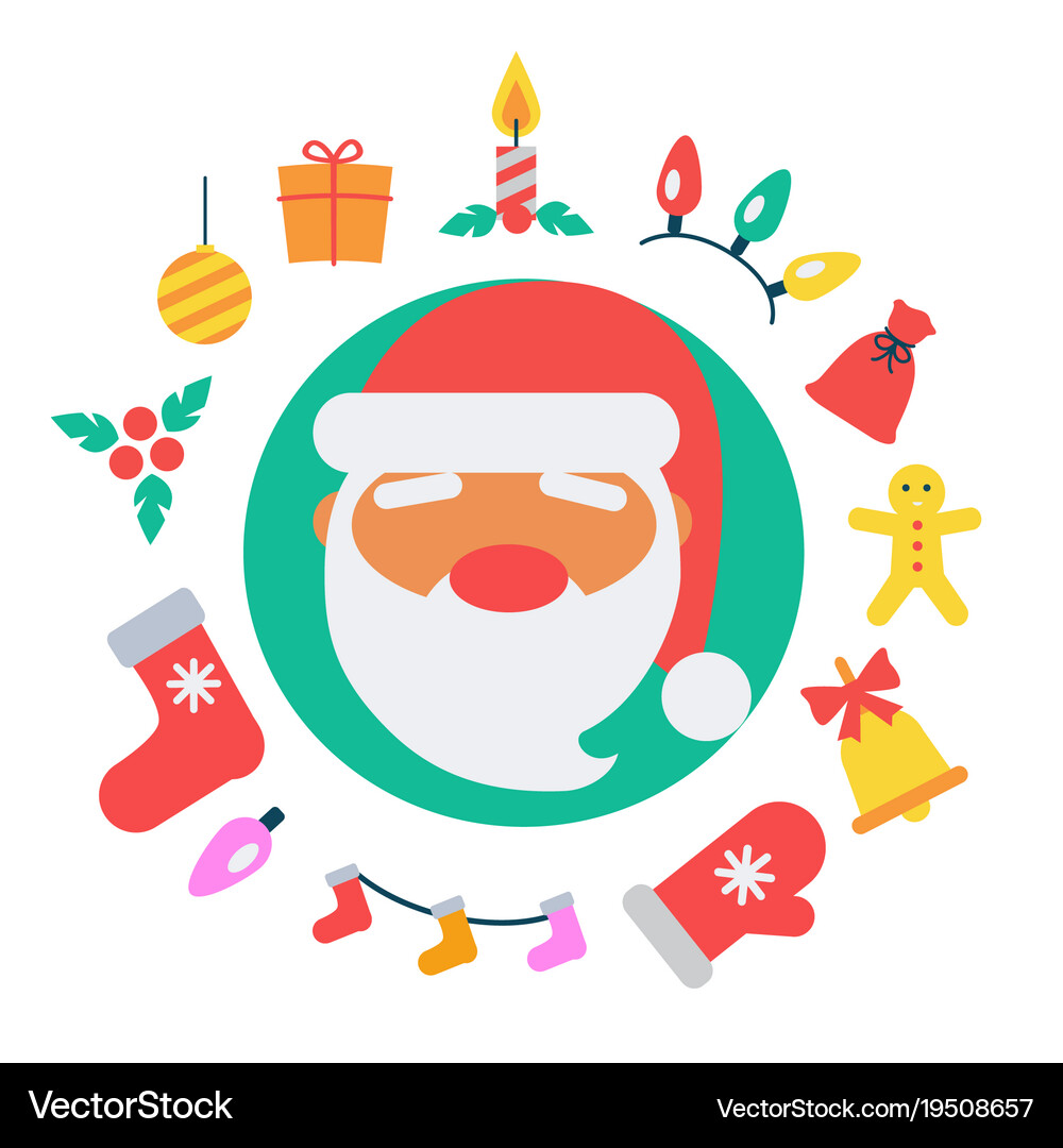 Santa claus and icons Royalty Free Vector Image