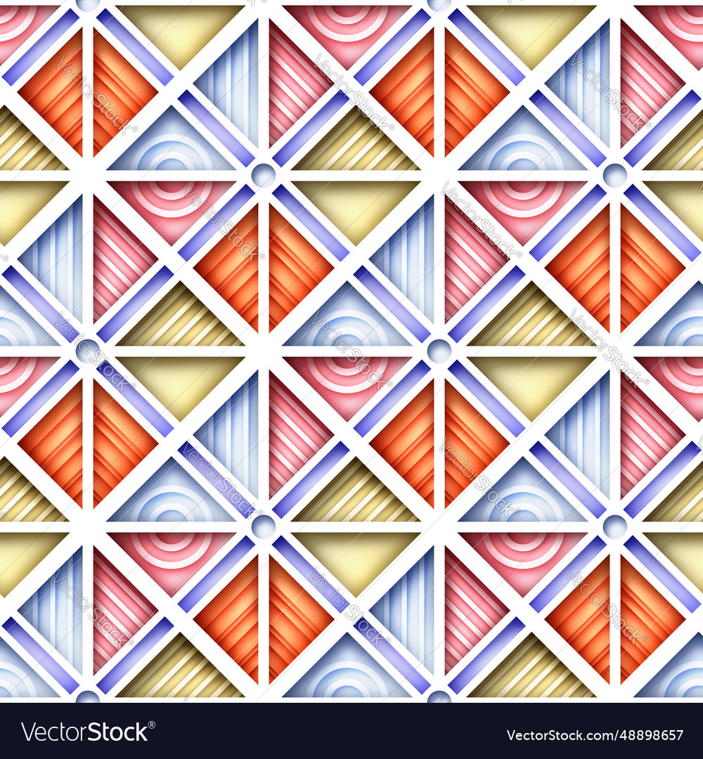 Seamless colorful geometric pattern with triangles