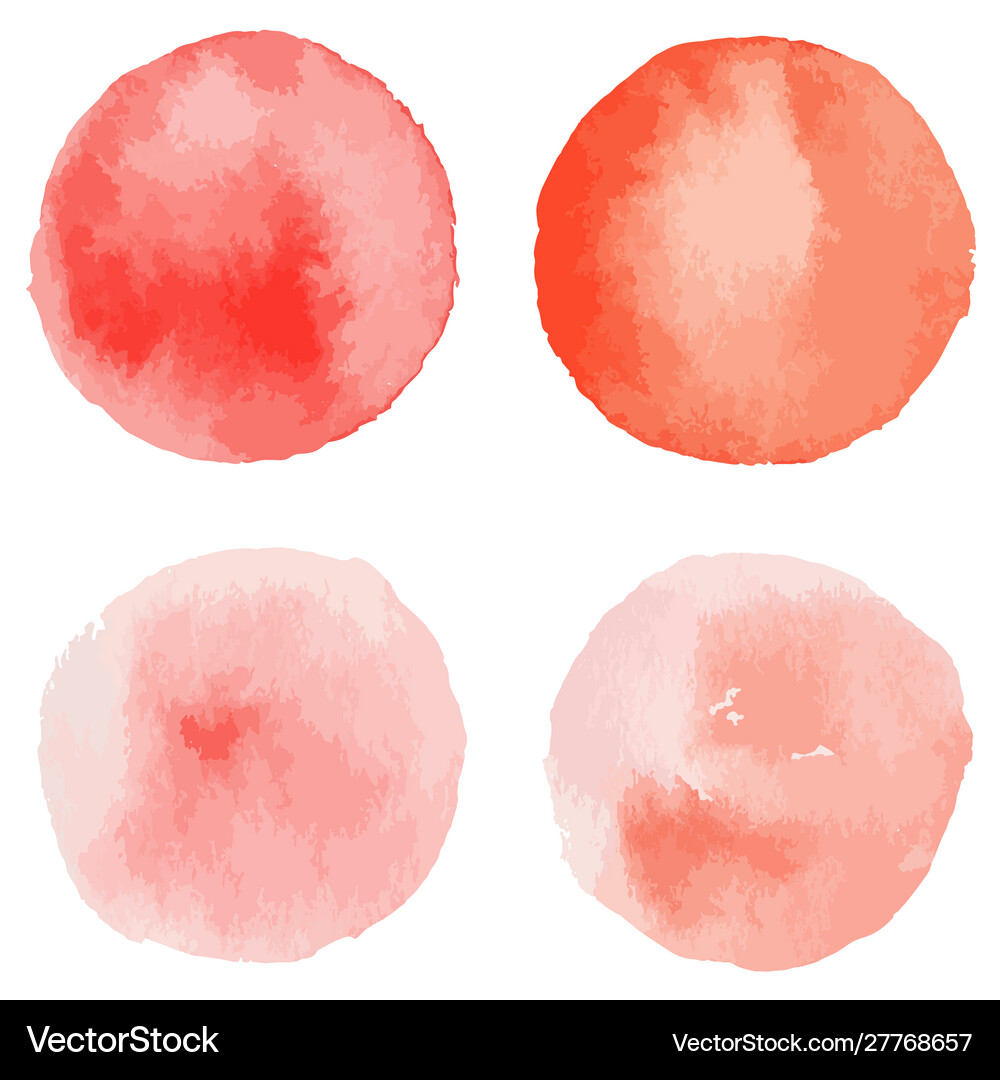 Set colorful watercolor hand painted round Vector Image