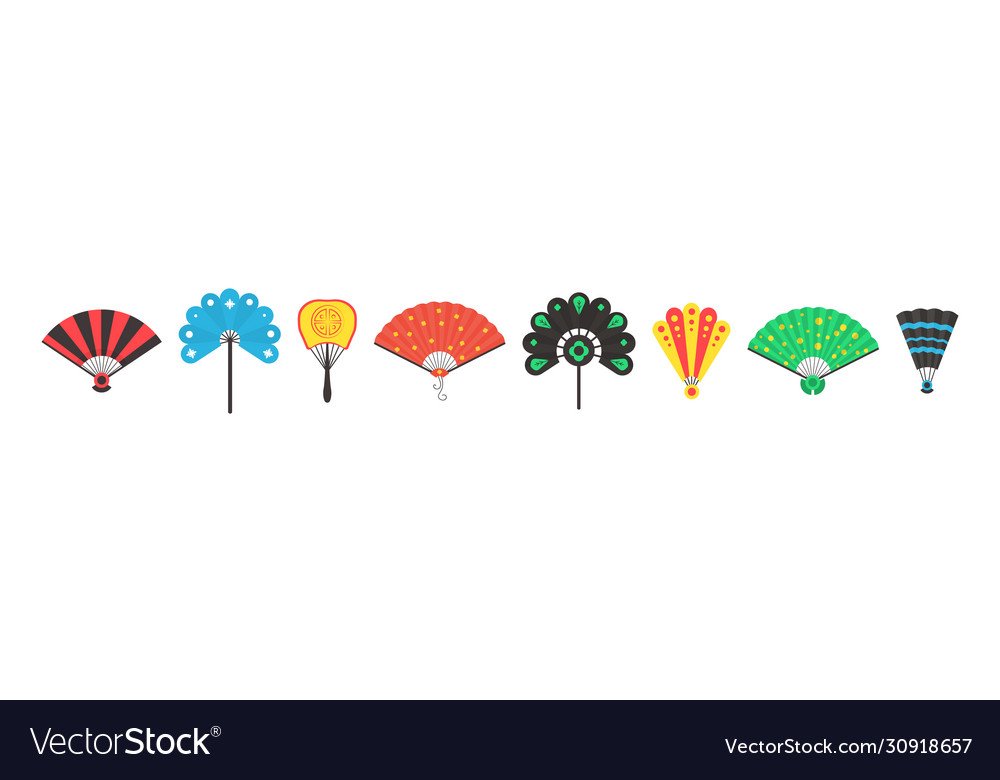 Set fan Royalty Free Vector Image - VectorStock