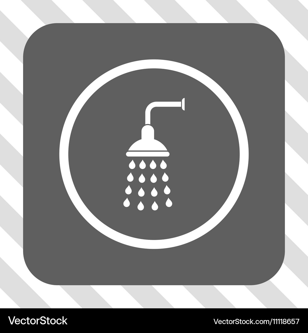 Shower rounded square button Royalty Free Vector Image