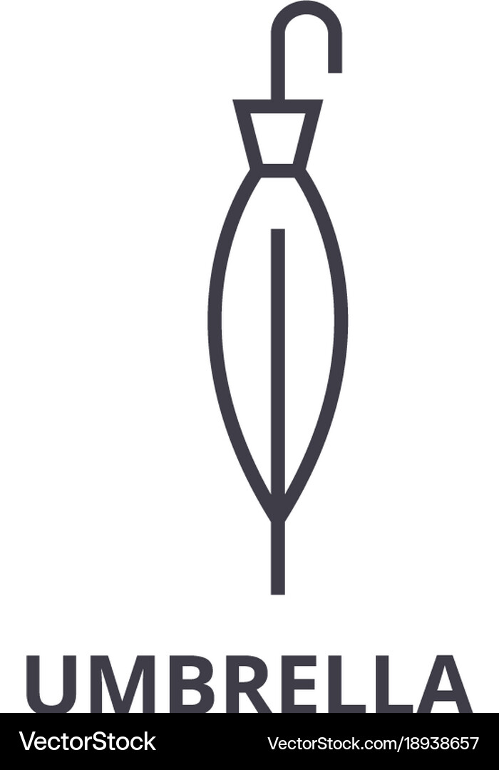 Umbrella line icon outline sign linear symbol Vector Image