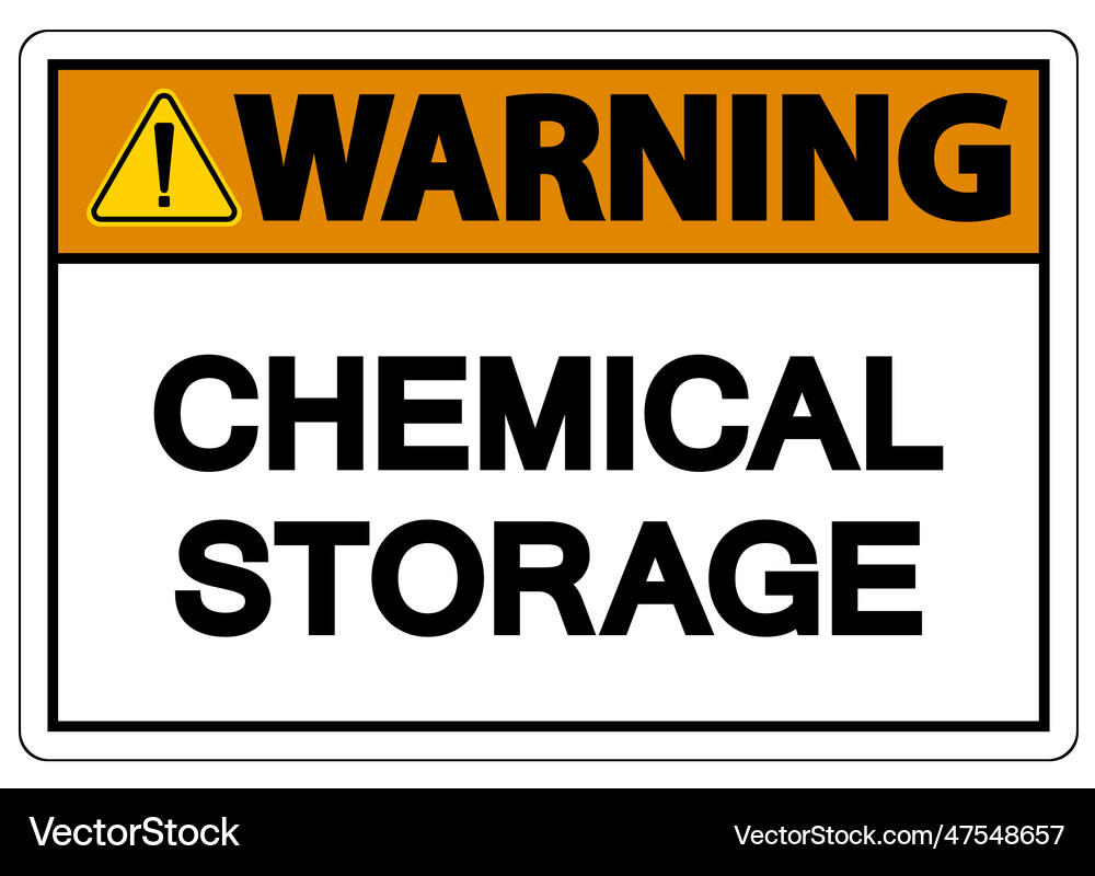 Warning chemical storage sign on white background Vector Image
