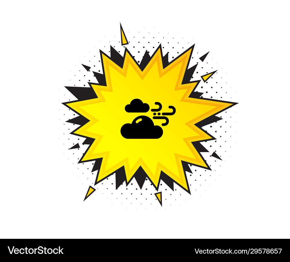 Windy weather icon clouds with wind sign sky Vector Image