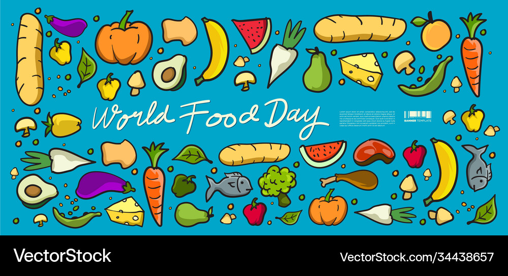 World food day banner various Royalty Free Vector Image